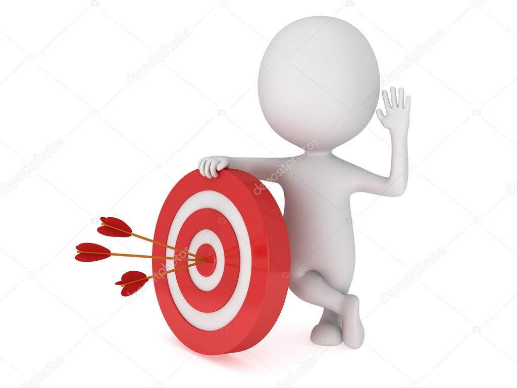 3D man with red target. Stock Photo by ©newb1 49894207
