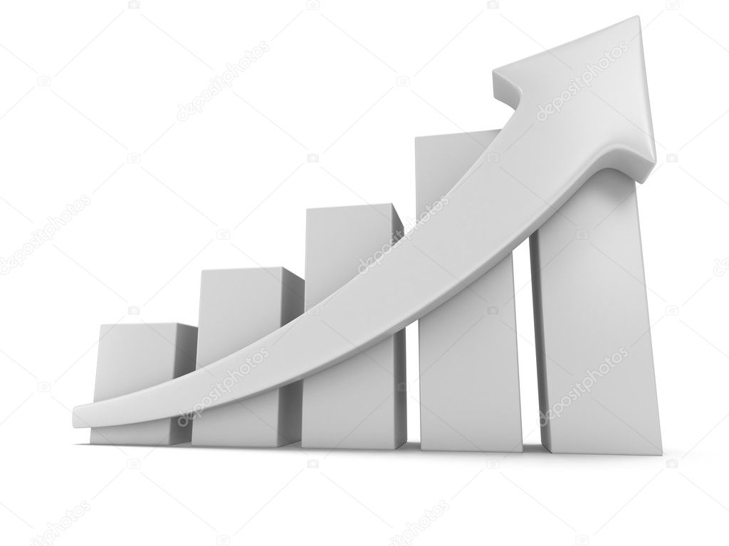 White bar graph with red arrow Stock Photo by ©newb1 51058793