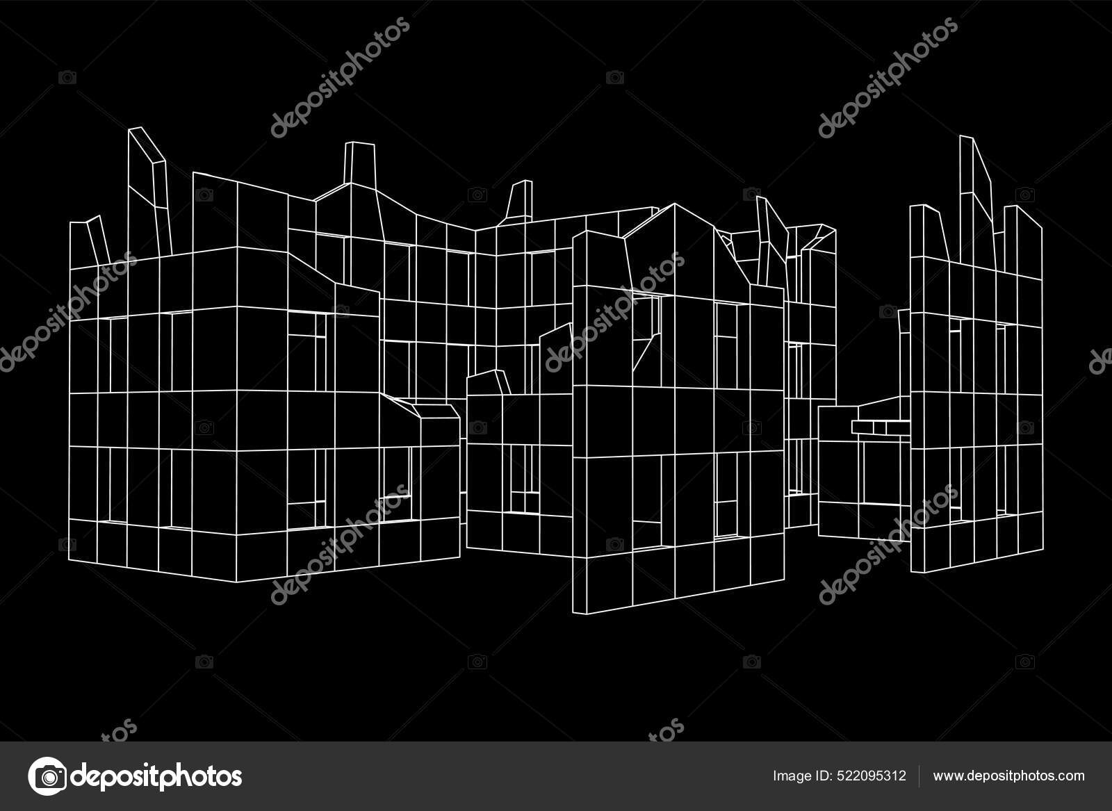 Destroyed building ruin and concrete, war destruction concept Stock ...