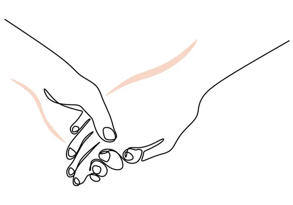 Continuous One Line Drawing Hands Holding Heart Person's Hand Receives ...