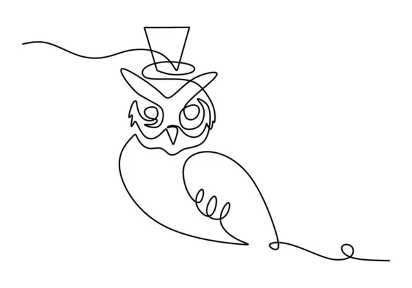 Owl one line drawing vector. Minimalism style of bird logo icon silhouette with continuous ...