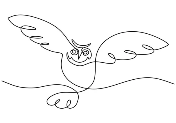 Owl one line drawing vector. Minimalism style of bird logo icon silhouette with continuous ...