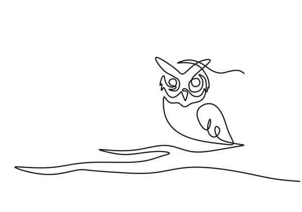 Owl one line drawing vector. Minimalism style of bird logo icon silhouette with continuous ...