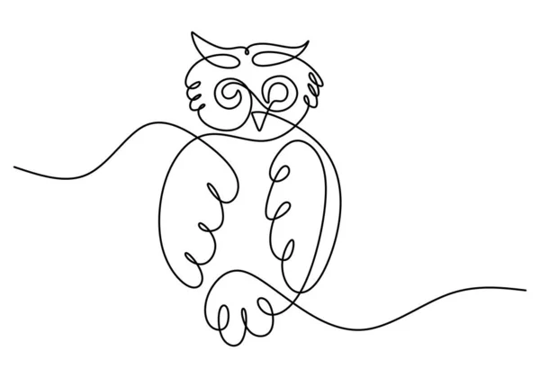 Owl one line drawing vector. Minimalism style of bird logo icon silhouette with continuous ...