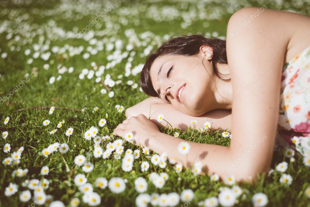 Romantic woman day dreaming Stock Photo by ©Dirima 43960745