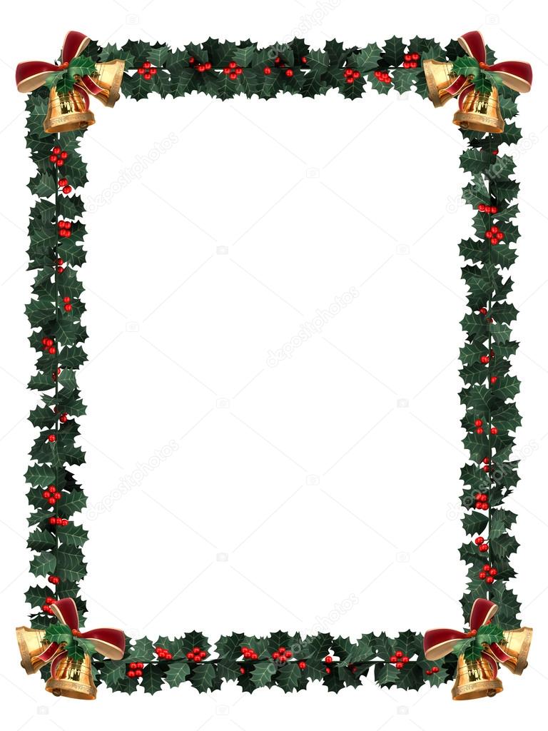Holly Border isolated on white — Stock Photo © jamesgroup #13470047
