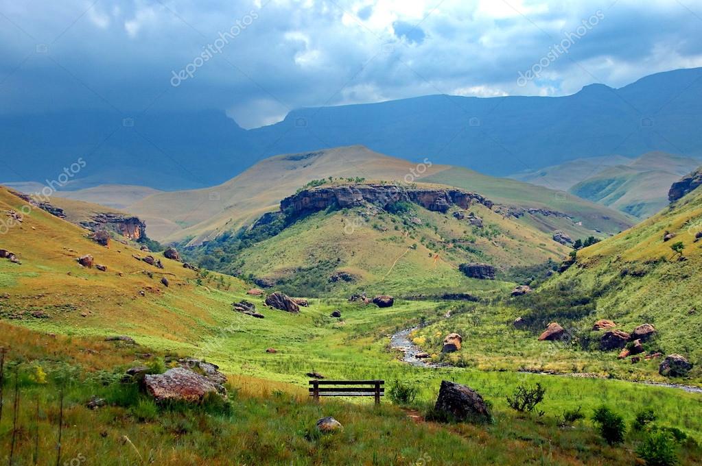 Bushmans valley in Drakensberg mountains Stock Photo by ©intsysd 25473267