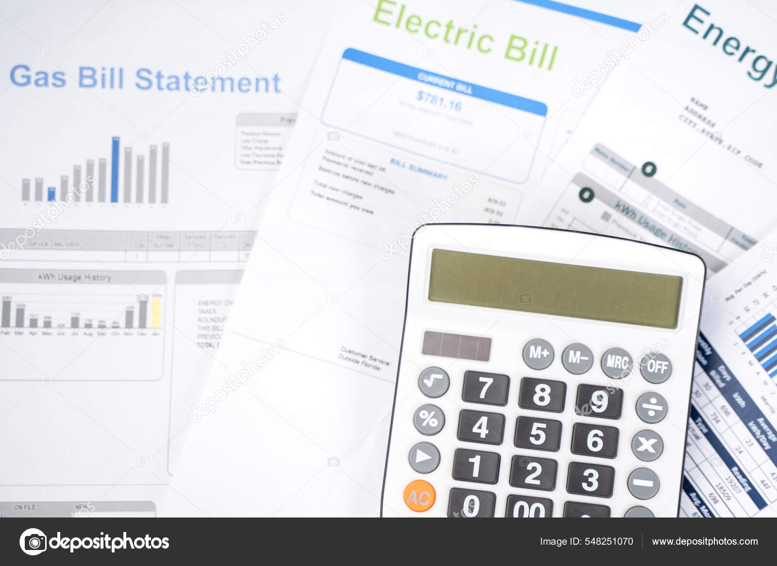 Monthly Utility Bills Cost Utilities Concept — Stock Photo ...