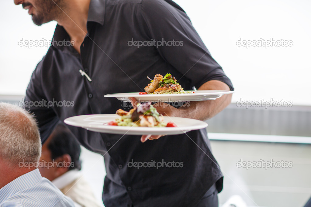 Waiter Bringing Food
