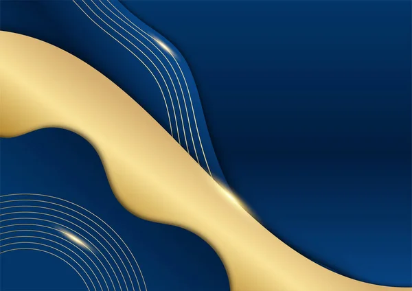 Abstract Blue Gold Presentation Background Design Stock Vector by ...