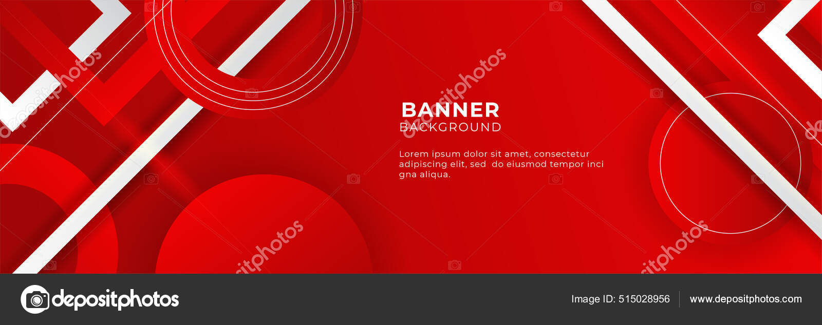 Gambar Vektor Templat Desain Banner Merah Abstrak Dengan Lapisan ...