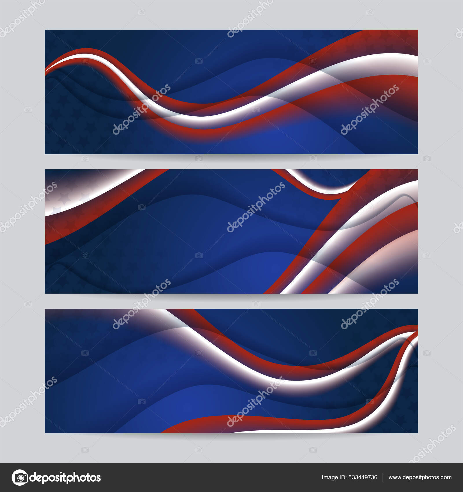 Set American Banner Background Template American Nation Banner National ...