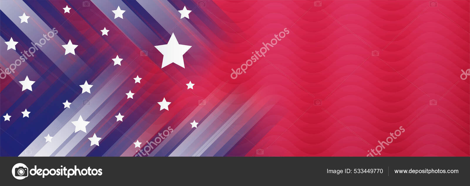 Plantilla Fondo Banner Azul Rojo Estadounidense Bandera Nación ...