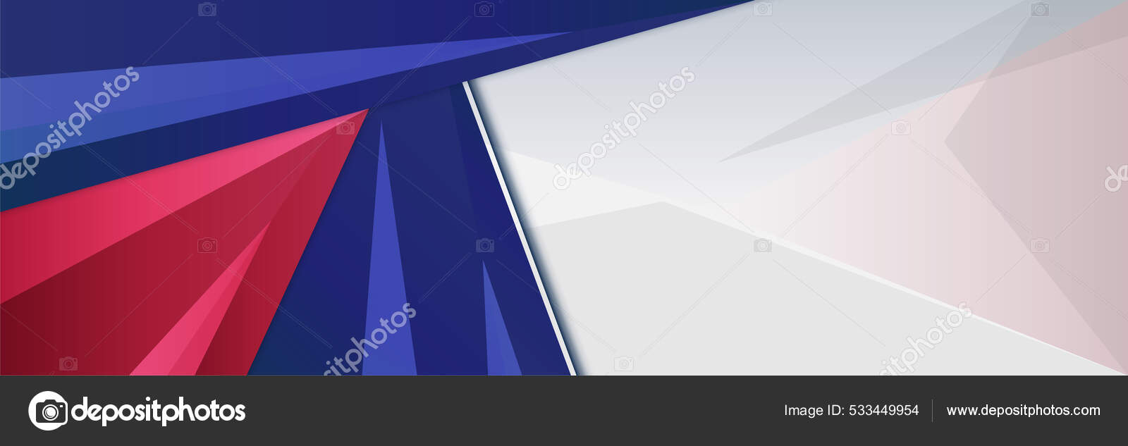 American Blue Red Banner Background Template American Nation Banner ...