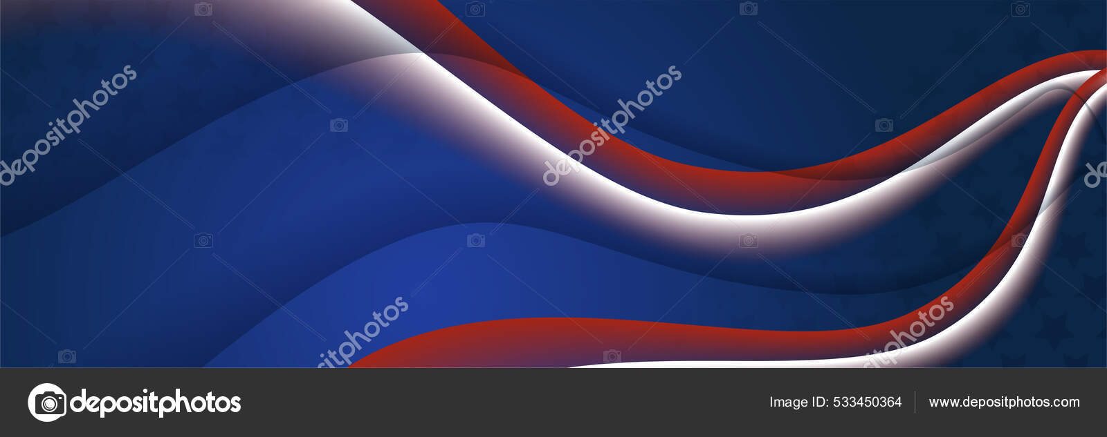American Blue Red Banner Background Template American Nation Banner ...