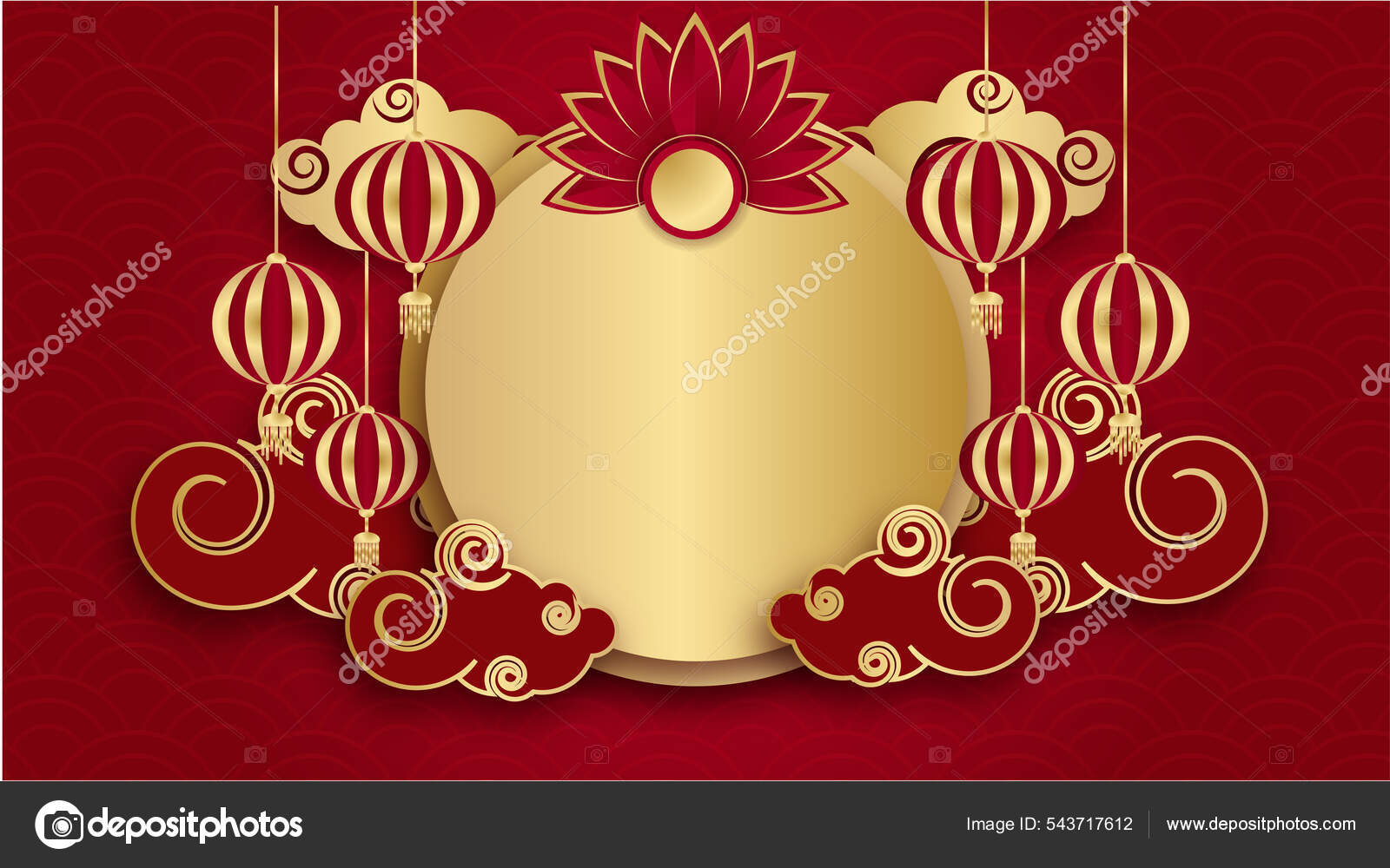Red Gold Papercut Chinese Background Template Chinese China Universal ...