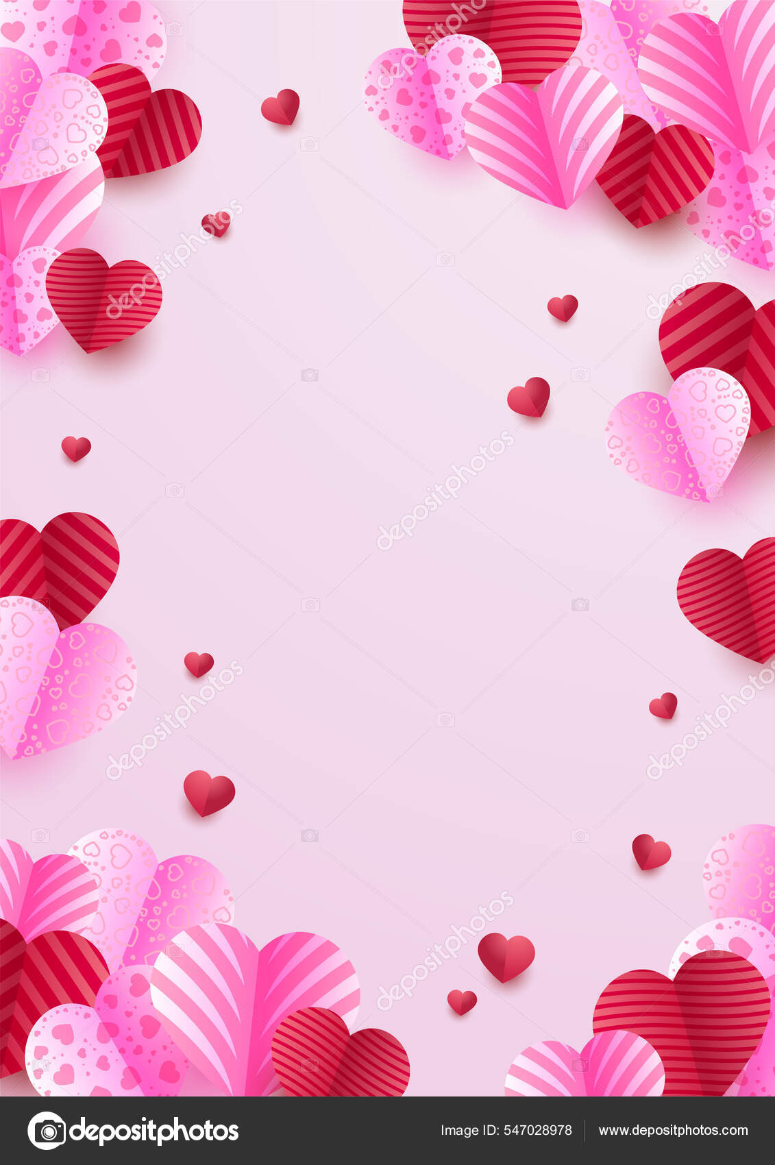 Valentine's Day Concept Poster Background Vector Illustration Red Pink Paper Stock Vector by ...