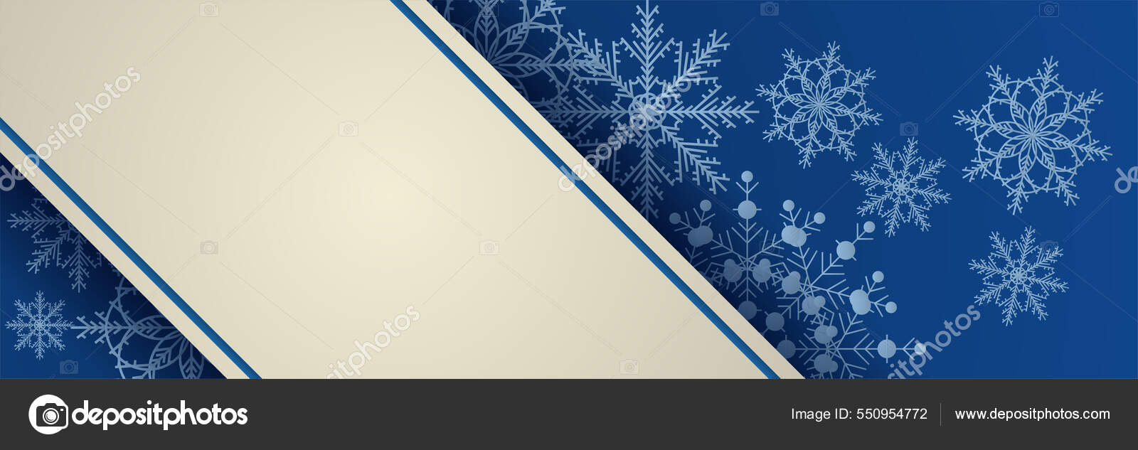 Winter Dark Blue Snowflake Design Template Banner Stock Vector by ...