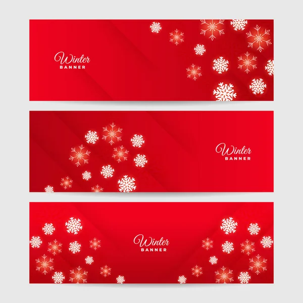 Red White Christmas Snowflake Banner Background Text Space Stock Vector ...
