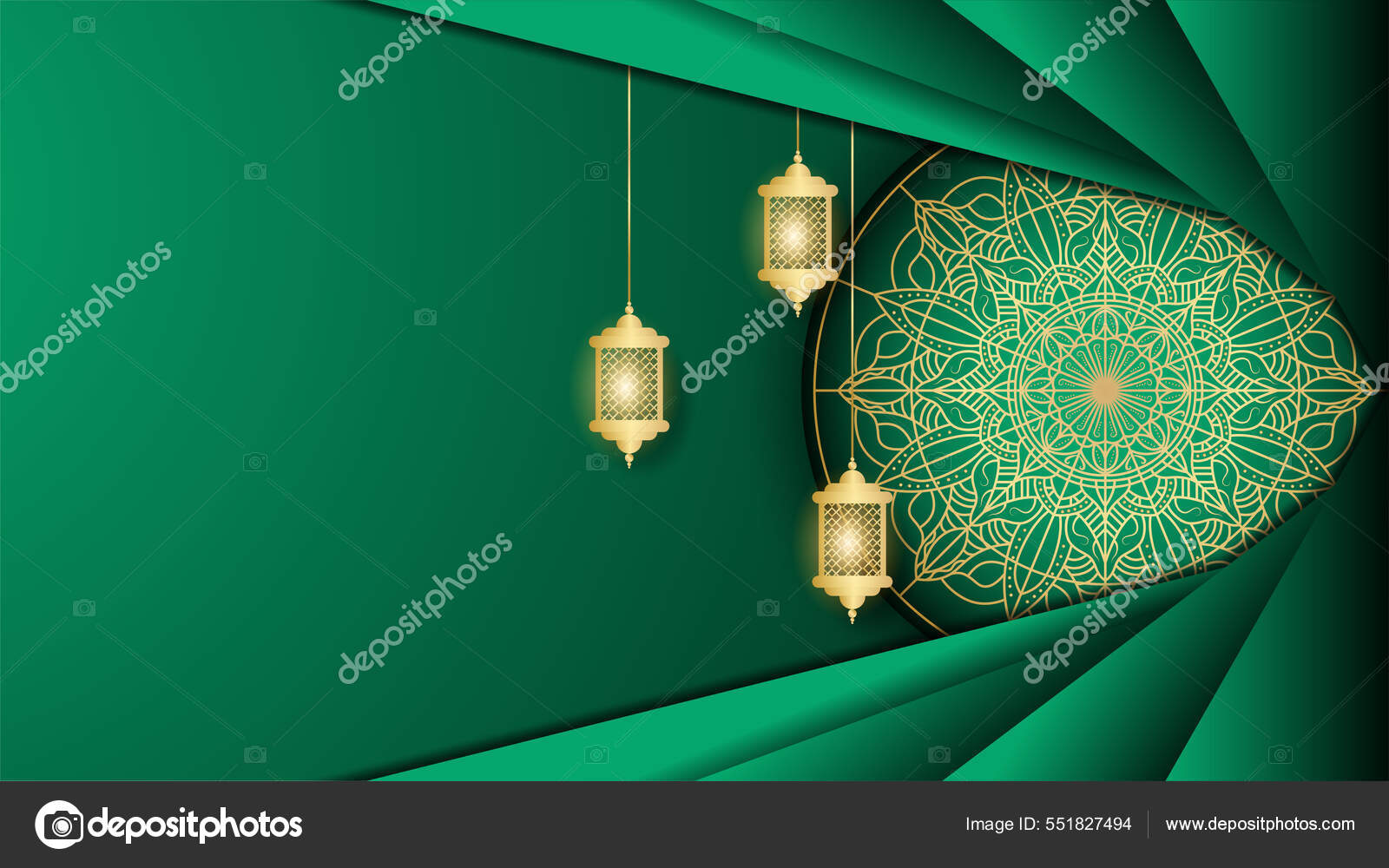 Mandala Arabic Green Islamic Design Background Stock Vector Image by ...