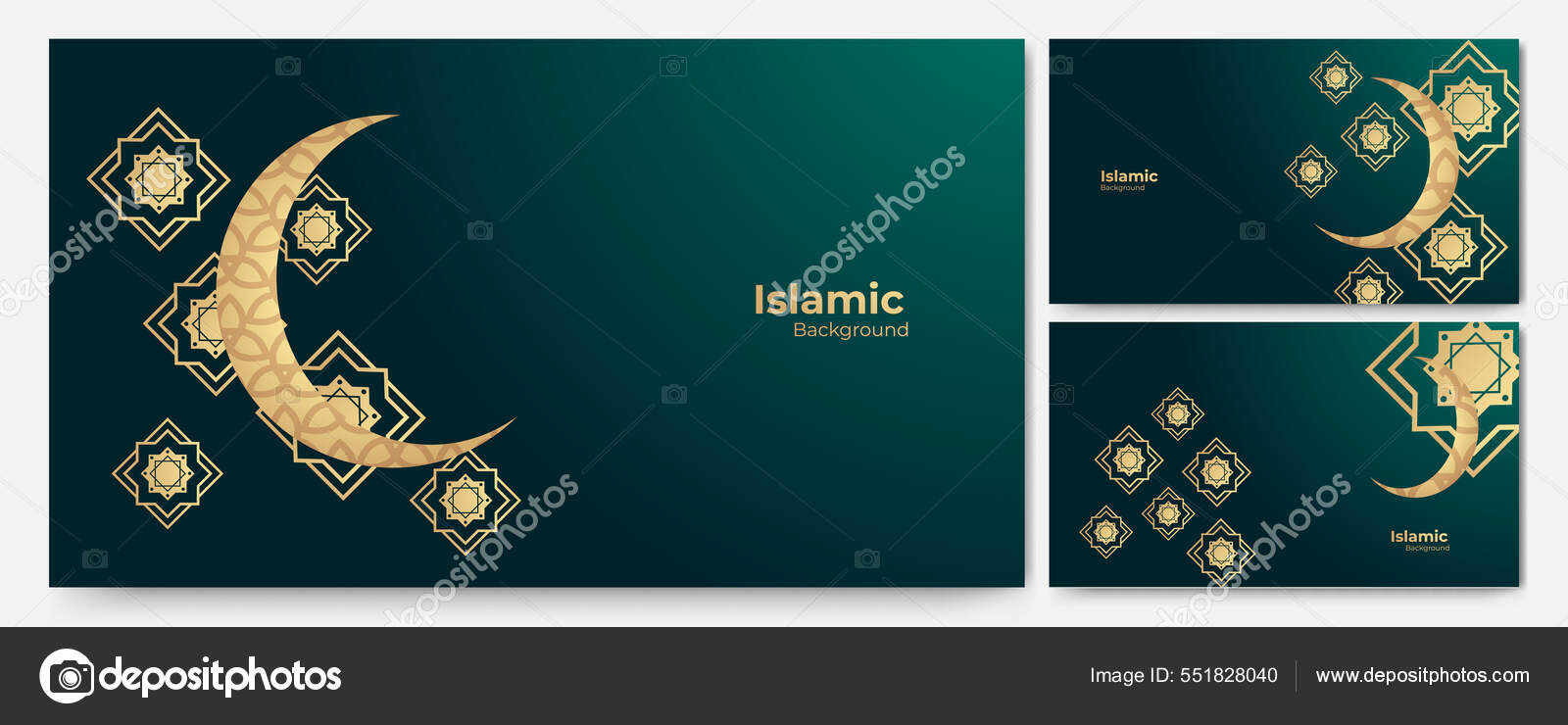 Realistic Mandala Arabic Green Islamic Design Background Stock Vector ...