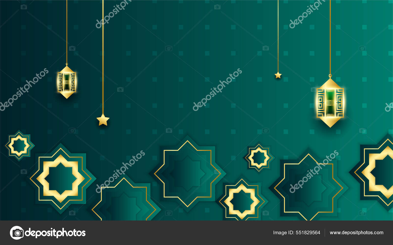 Realistic Mandala Arabic Green Islamic Design Background Stock Vector ...