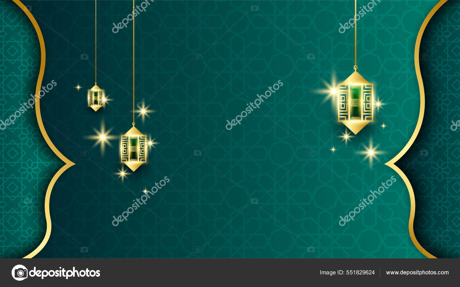 Realistic Mandala Arabic Green Islamic Design Background Stock Vector ...