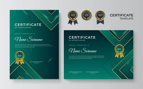 Premium Elegant Golden Green Certificate Design Template Stock Vector ...