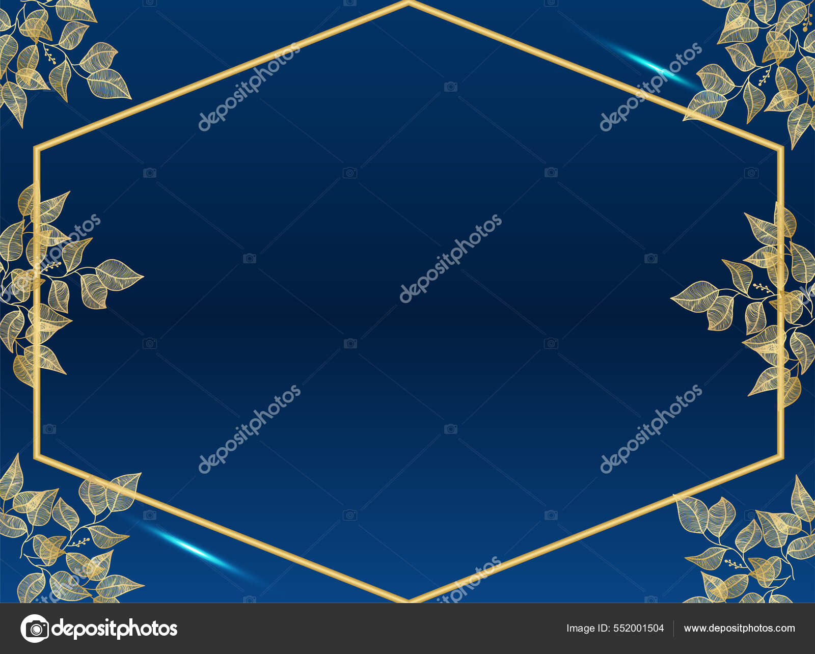 Modern Elegant Golden Blue Wedding Invitation Design Template Stock ... Modern Elegant Golden Blue Wedding Invitation Design Template Stock ...