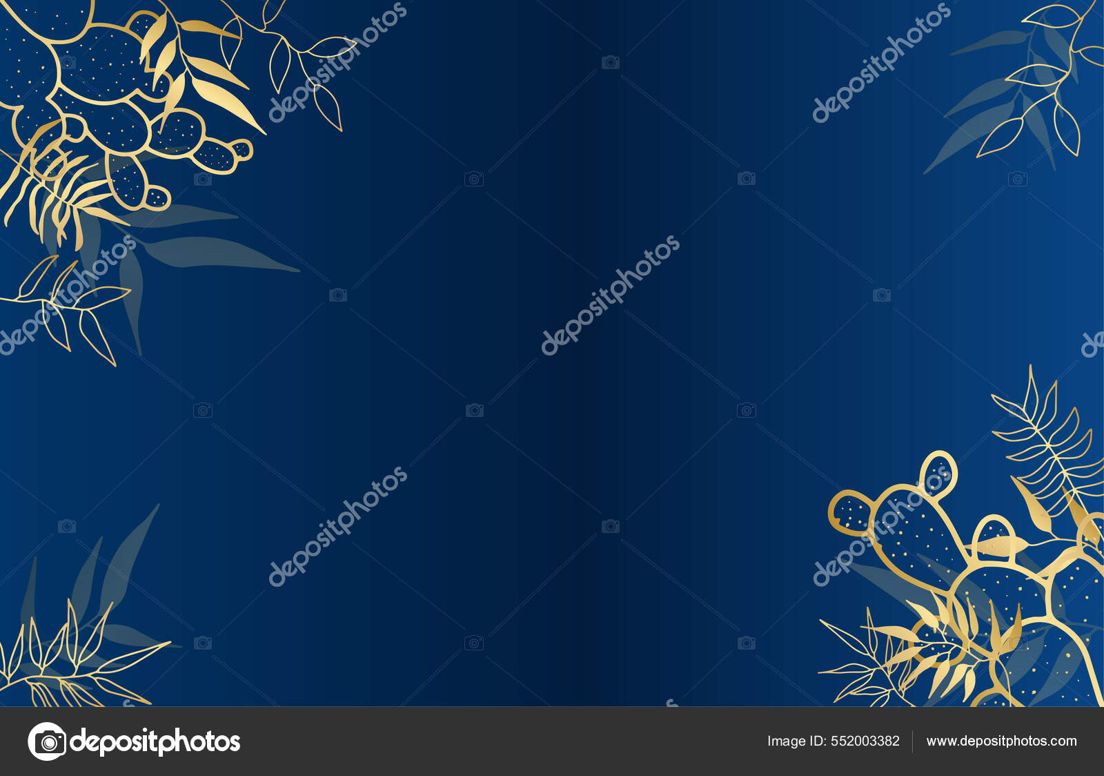 Templat Desain Undangan Pernikahan Biru Keemasan Modern Vektor Stok ...