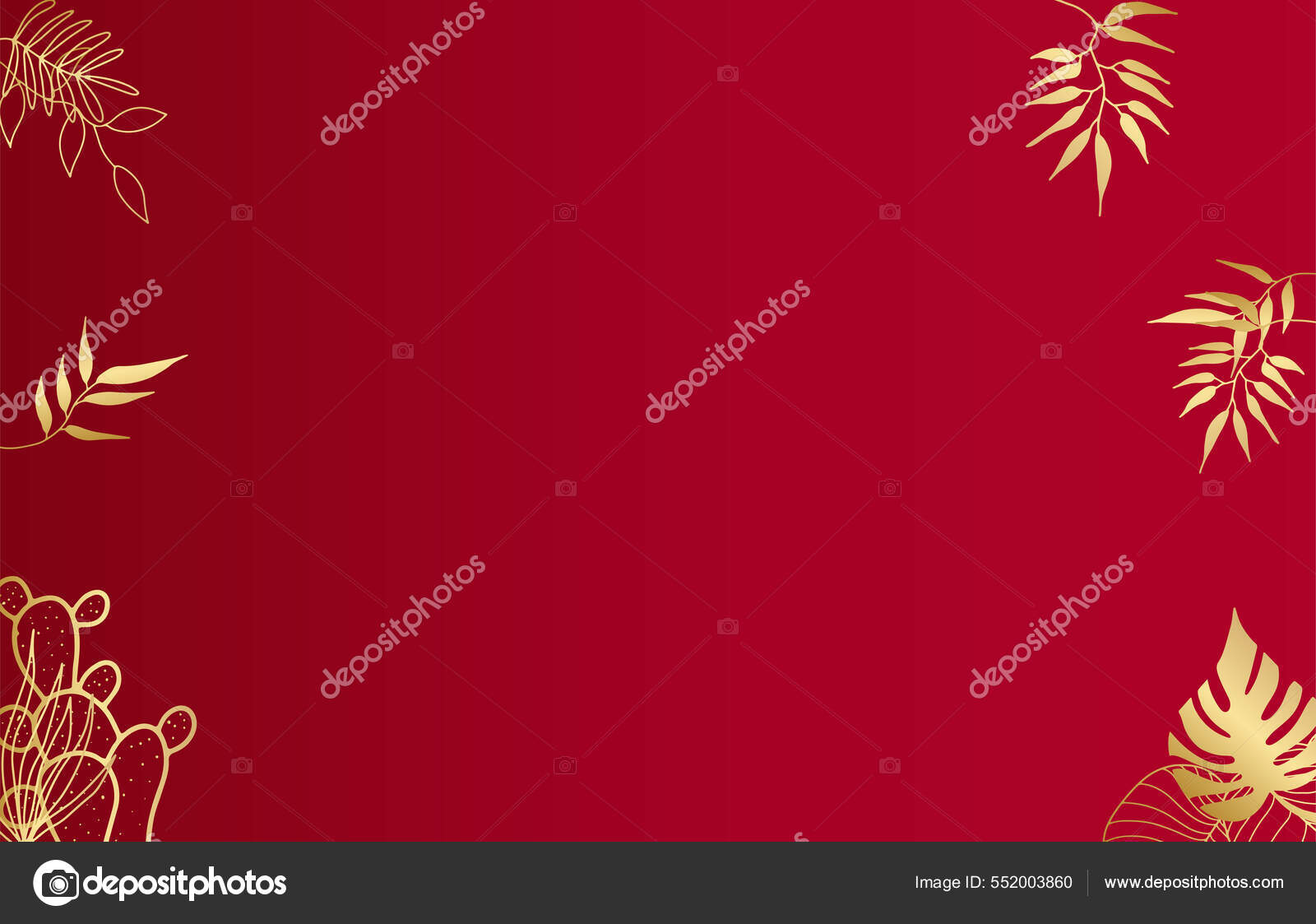 Modern Elegant Golden Red Wedding Invitation Design Template Stock ...