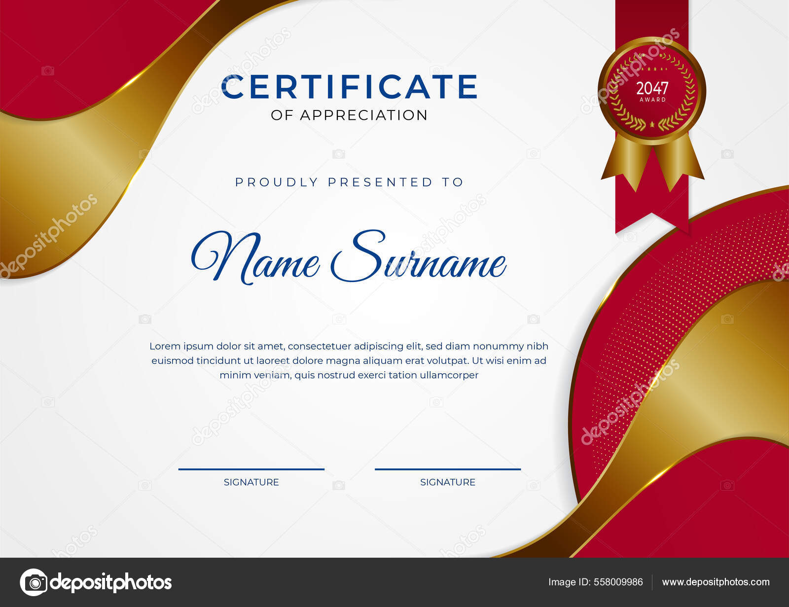Professional Golden Red Certificate Design Template Stock Vector Image by ©salmanalfa #558009986