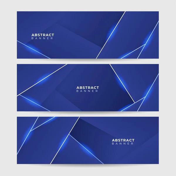 Set Modern Light Blue Abstract Banner Design Background Stock Vector by ...