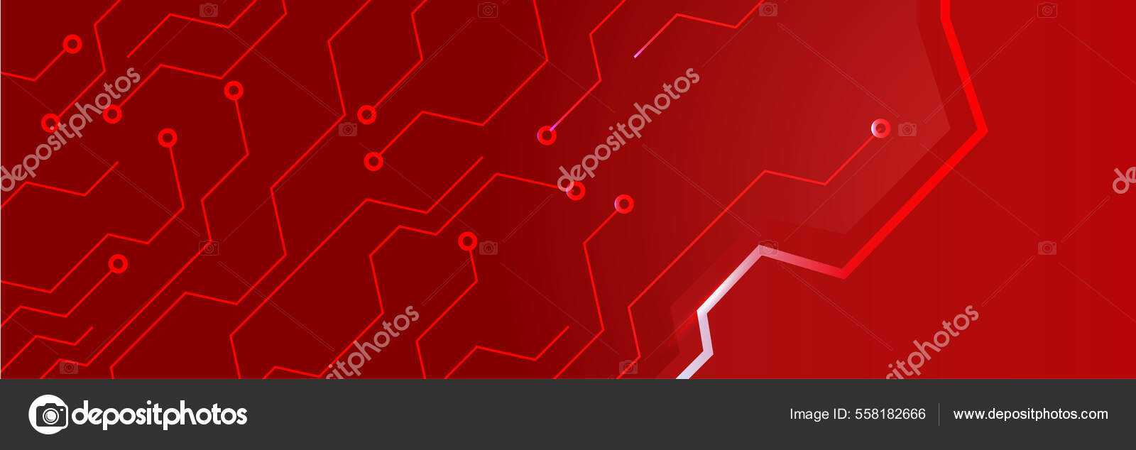 Technology Global Red Wide Banner Design Background Abstract Banner ...