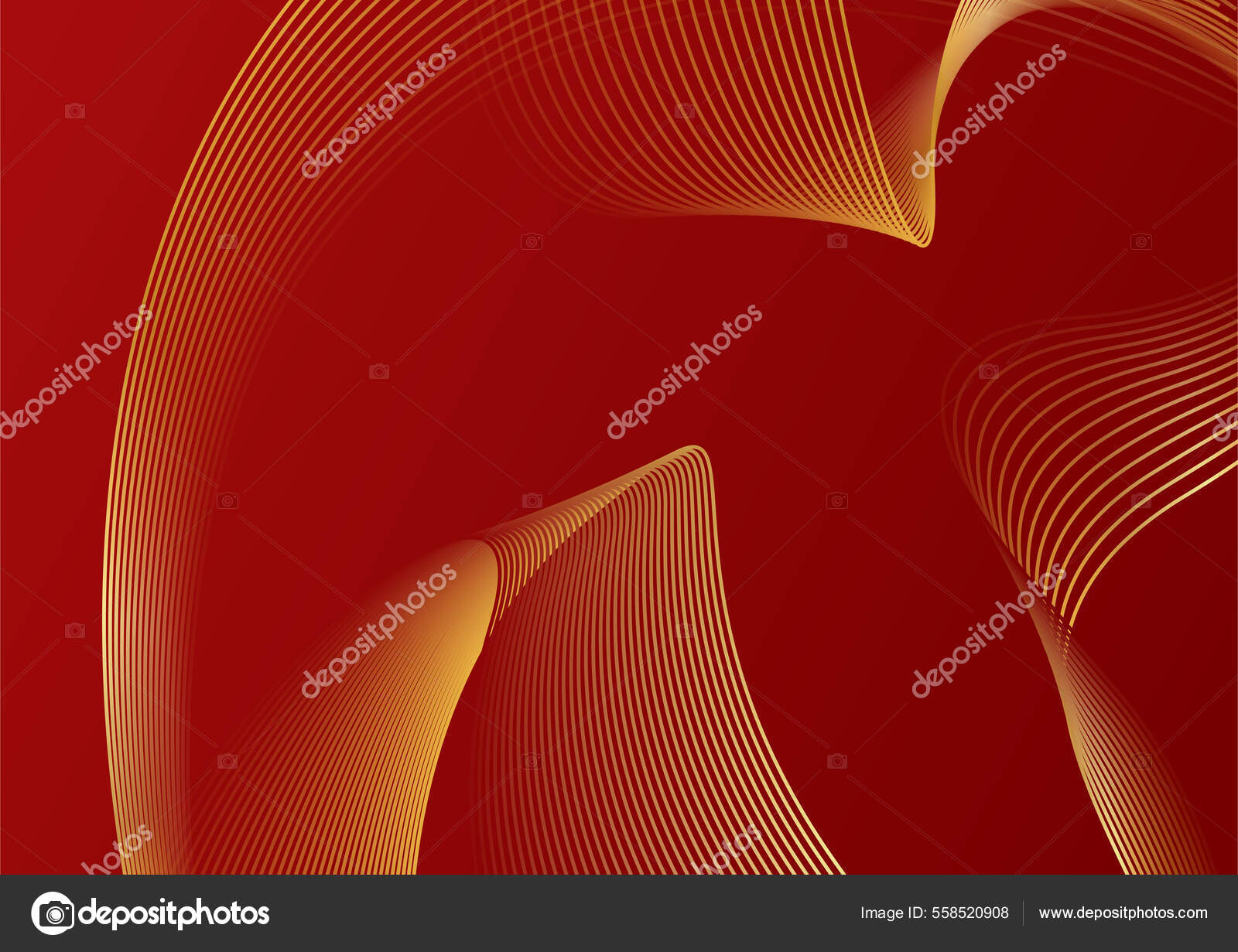 Modern Luxury Red Gold Abstract Wave Line Background Banner Abstract ...