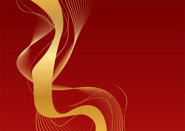 Abstract Red Gold Shapes Background Curve Wave Stock Vector by ...