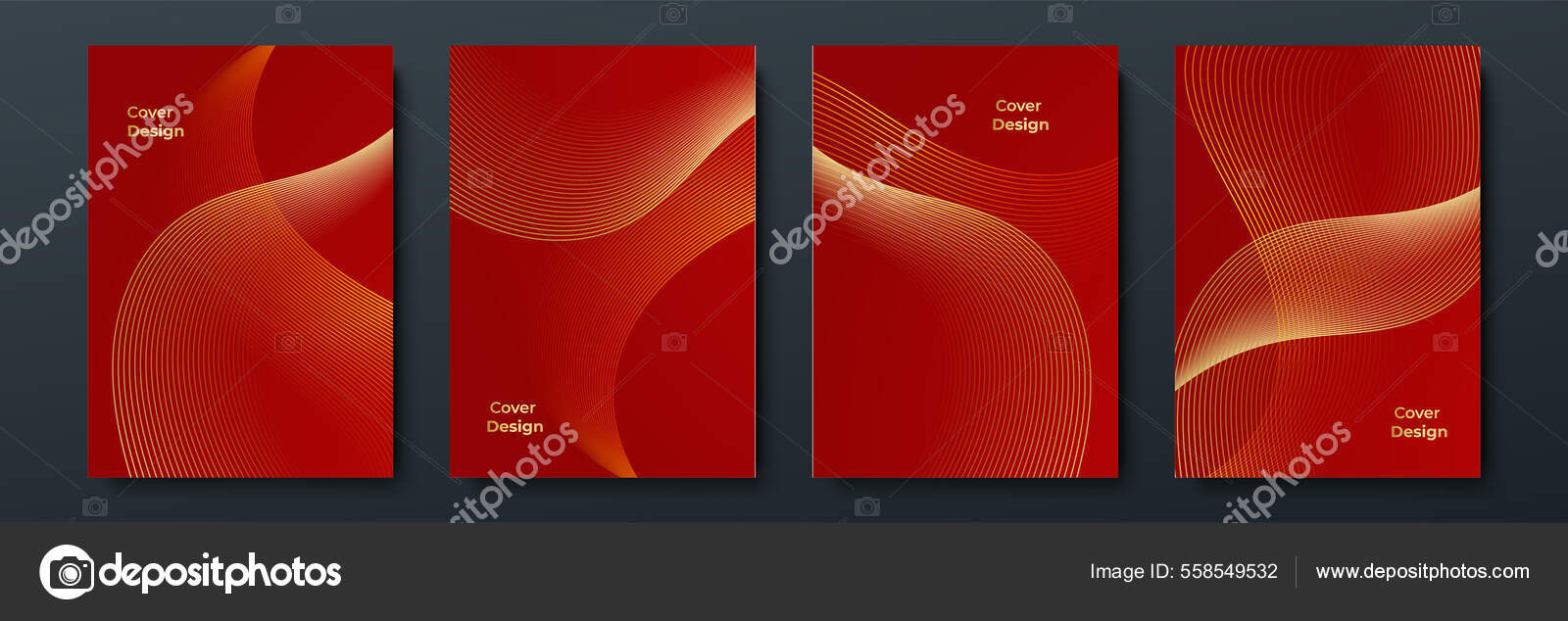 Luxury Abstract Red Gold Cover Design Background Stock Vector by ...