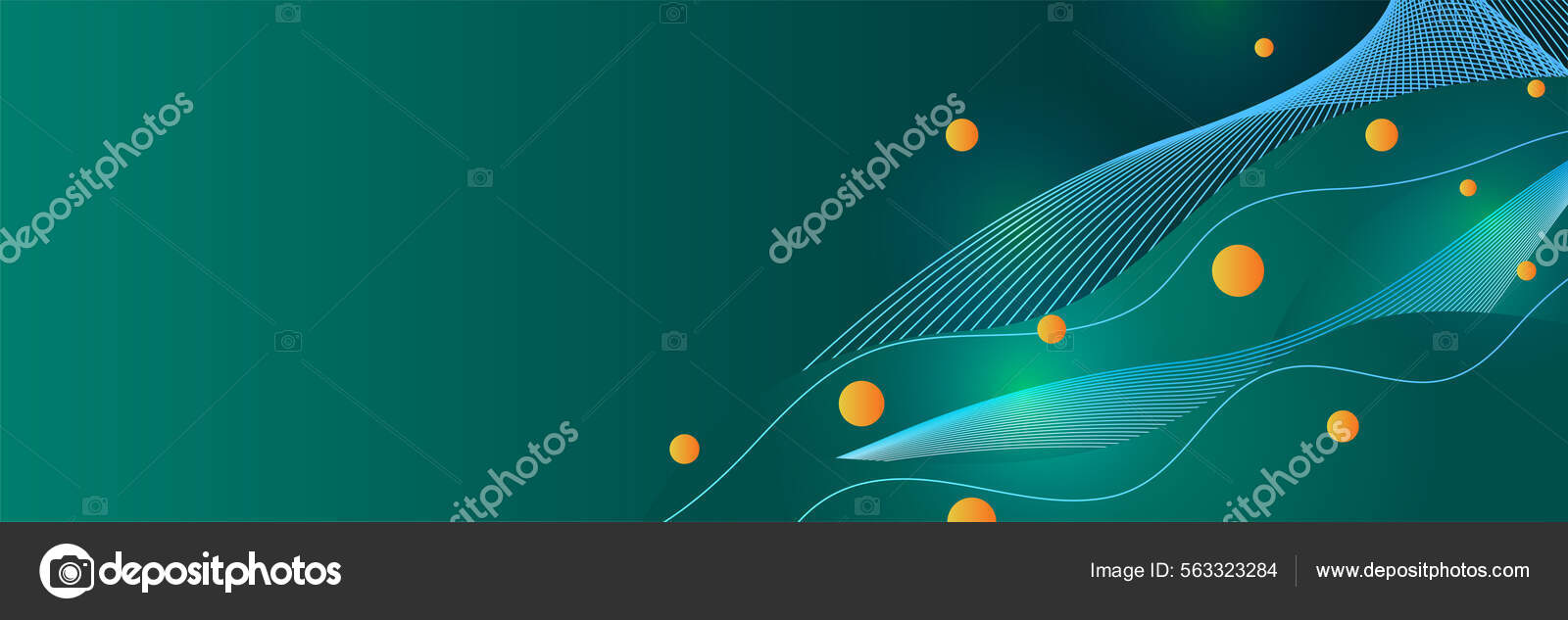 Modern Light Wave Green Abstract Banner Design Background Stock Vector ...