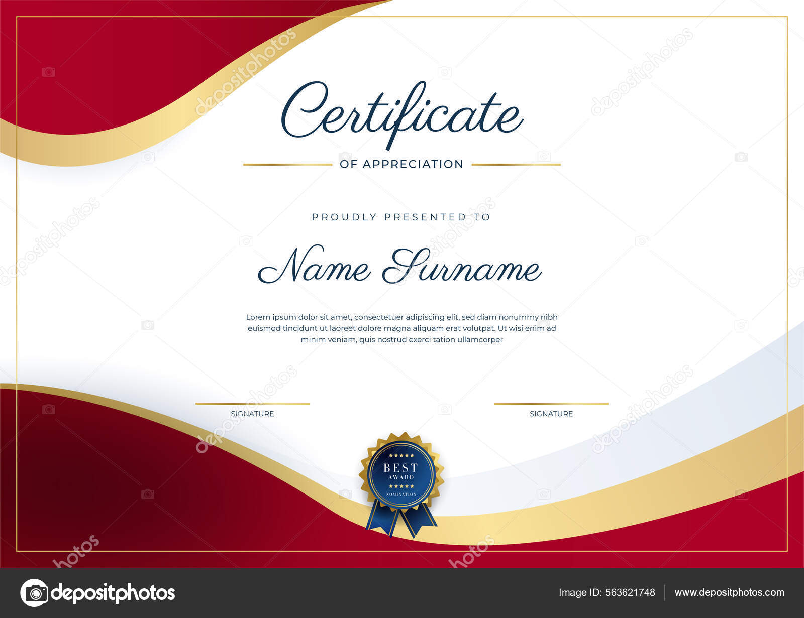 Bordures De Certificat Rouge