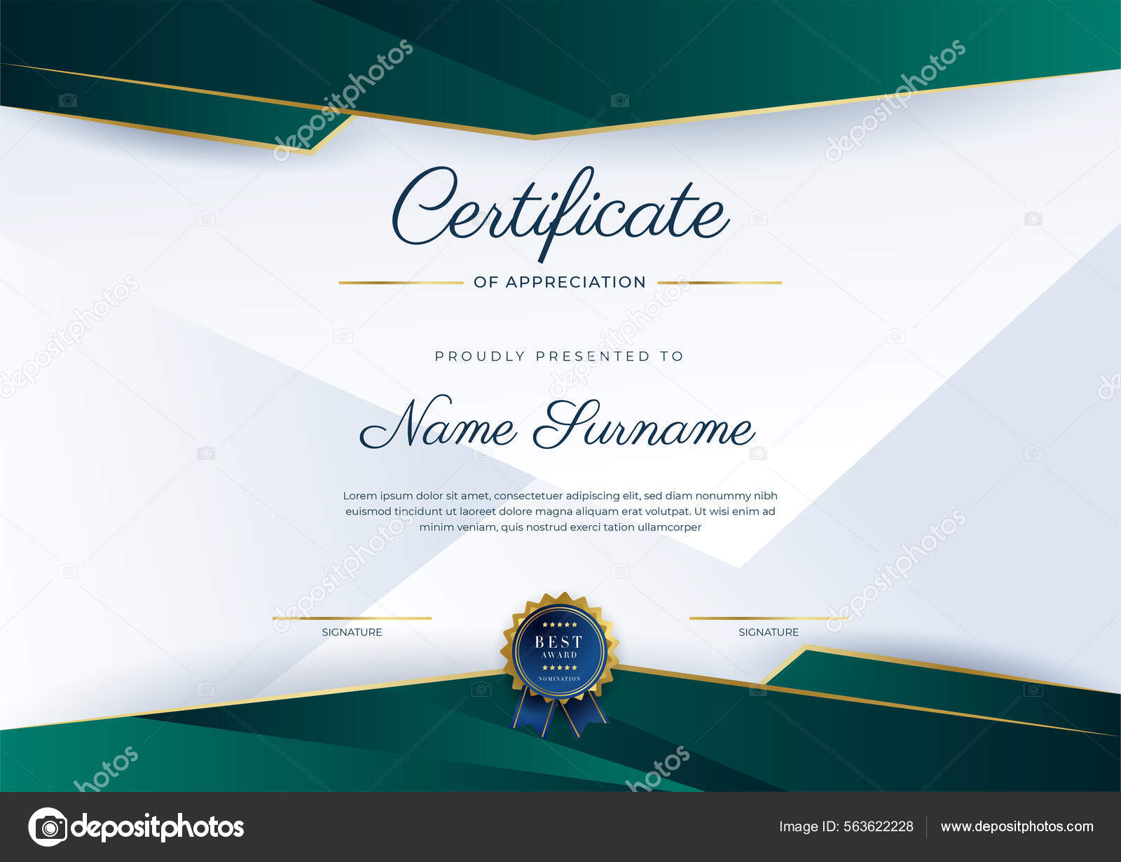 Certificate Of Appreciation Green Border