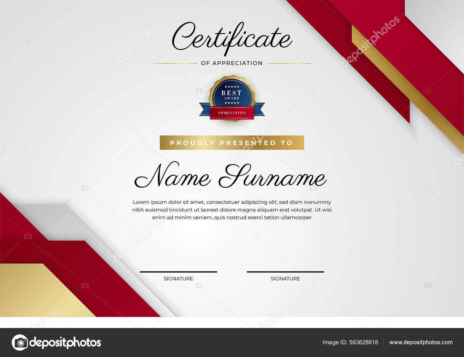 Bordures De Certificat Rouge