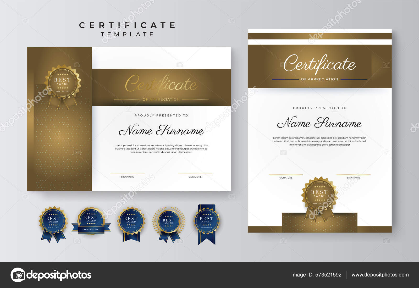 Premium Gold Certificate Achievement Border Template Luxury Badge ...