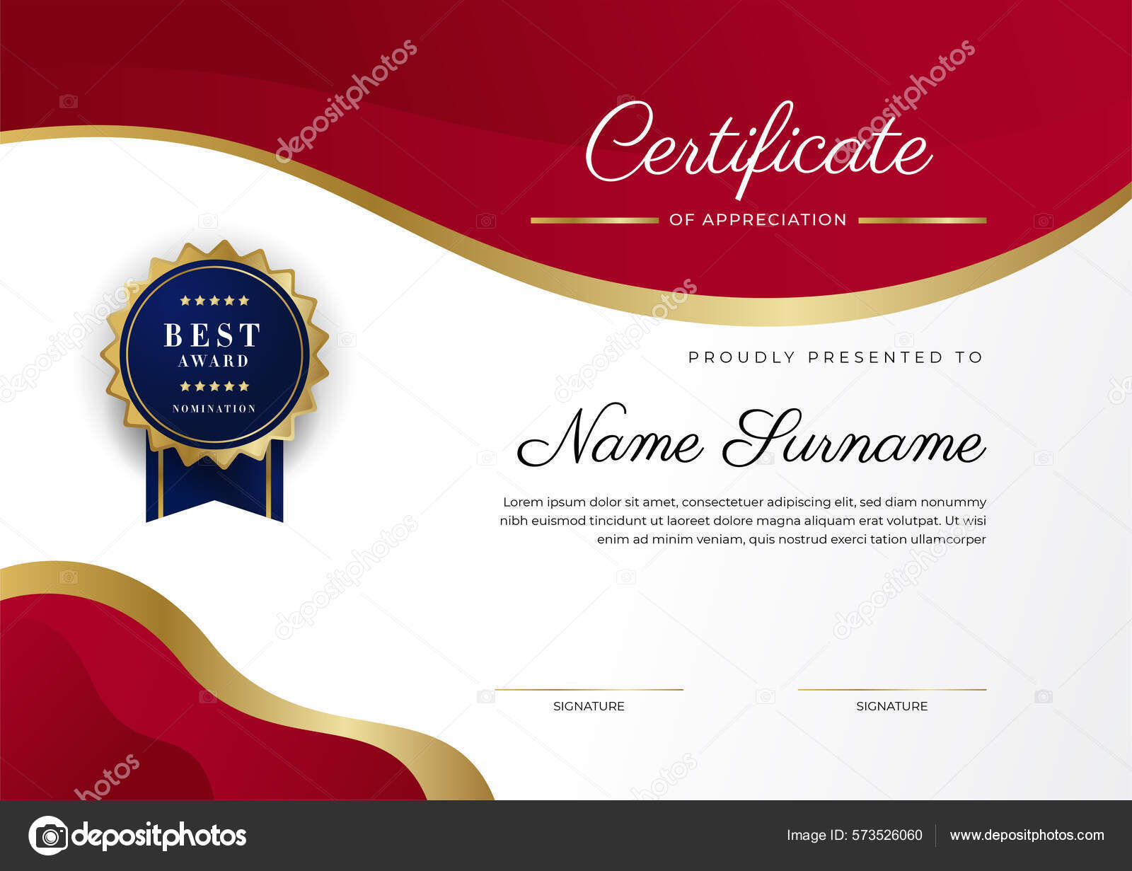 Bordures De Certificat Rouge