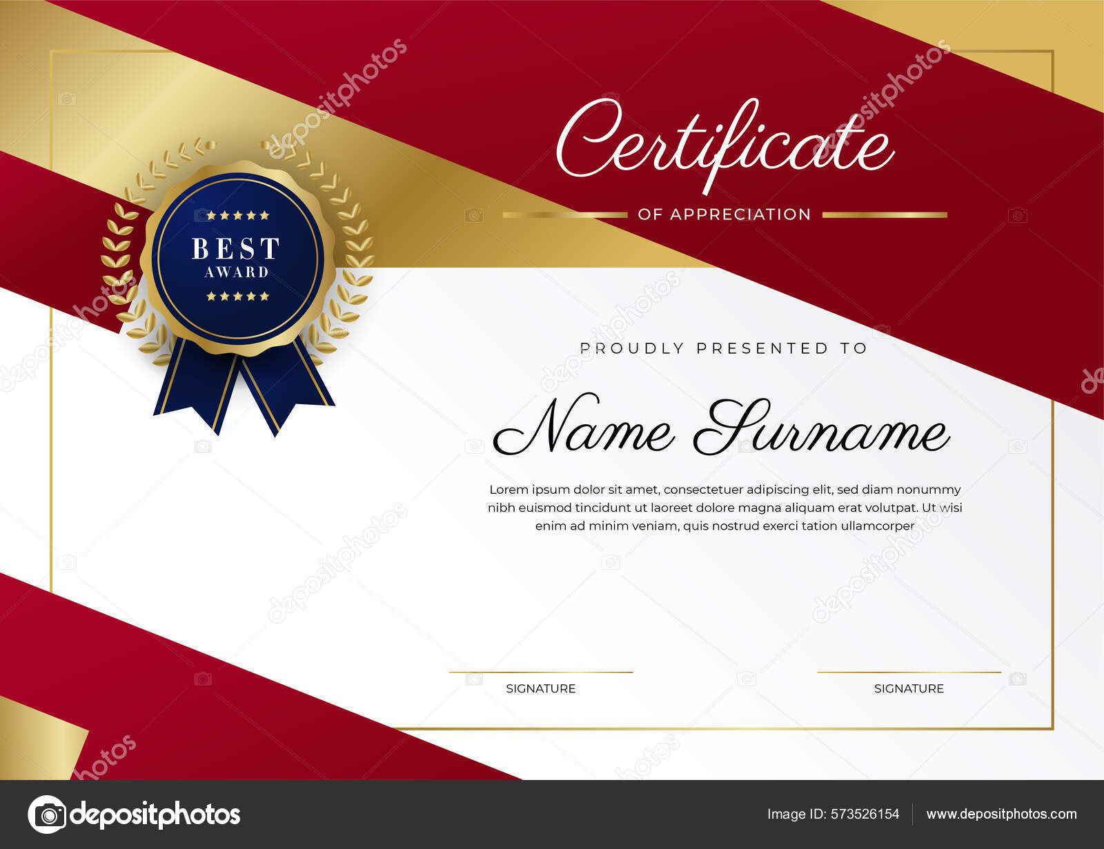 Red Award Certificate Border