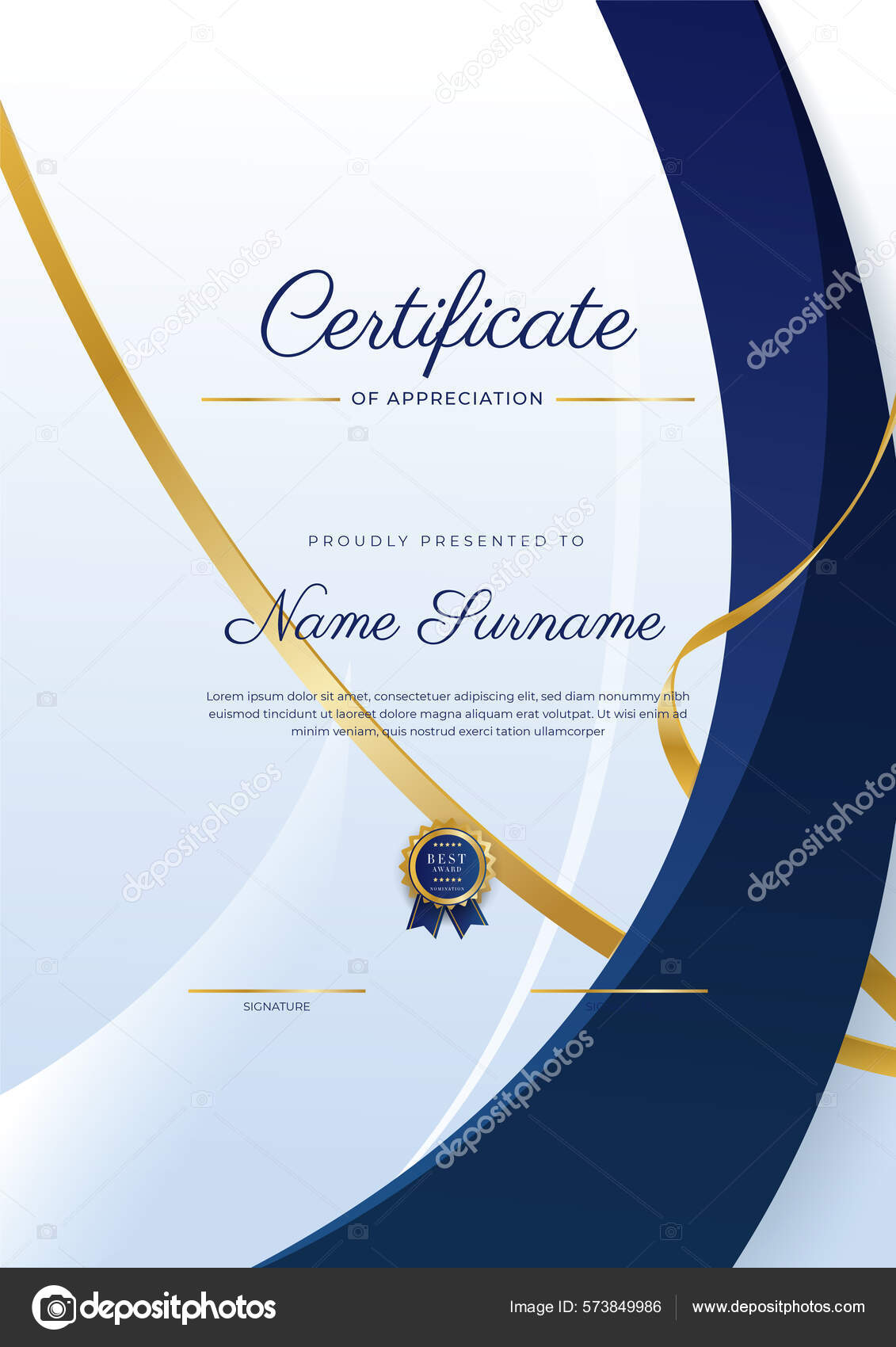 Modern Blue Certificate Template Border Award Diploma Honor Achievement ...