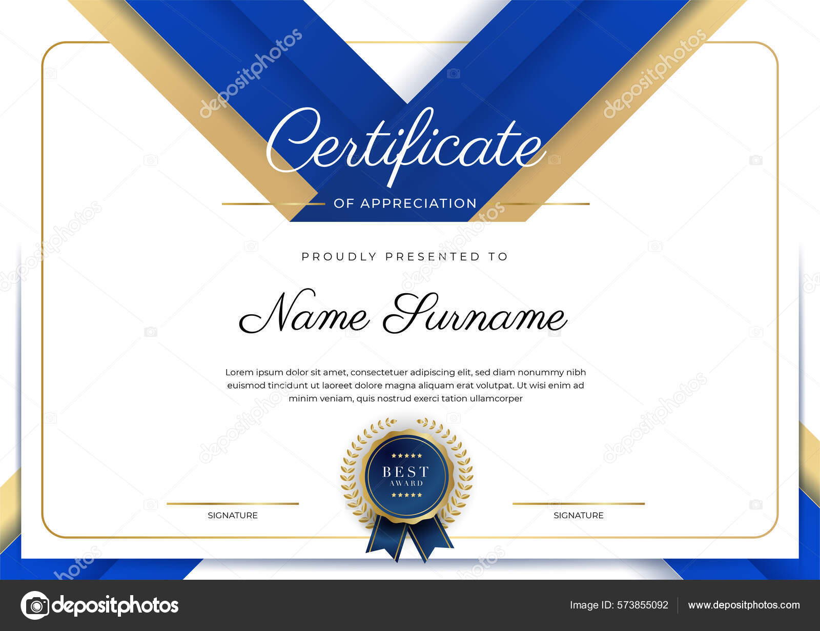 Modern Blue Certificate Template Border Award Diploma Honor Achievement ...