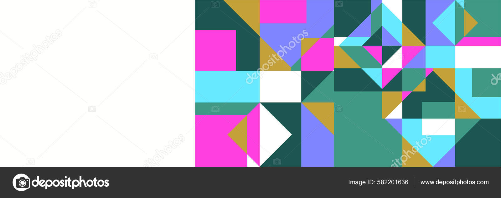 Mozaik Abstract Colorful Memphis Wide Banner Design Background Stock ...