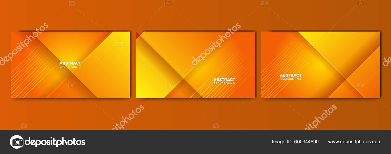 Set Abstract Orange Yellow Banner Background Stock Vector by ...