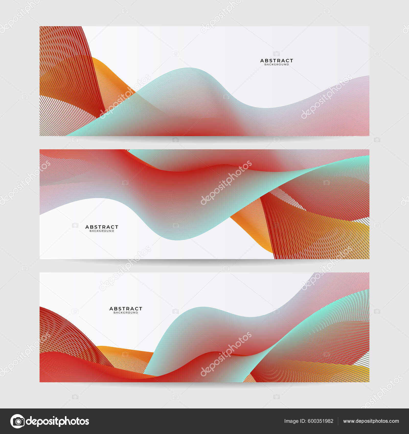 Set Abstract Wave Flowing Banner Background Design Vector Illustration ...