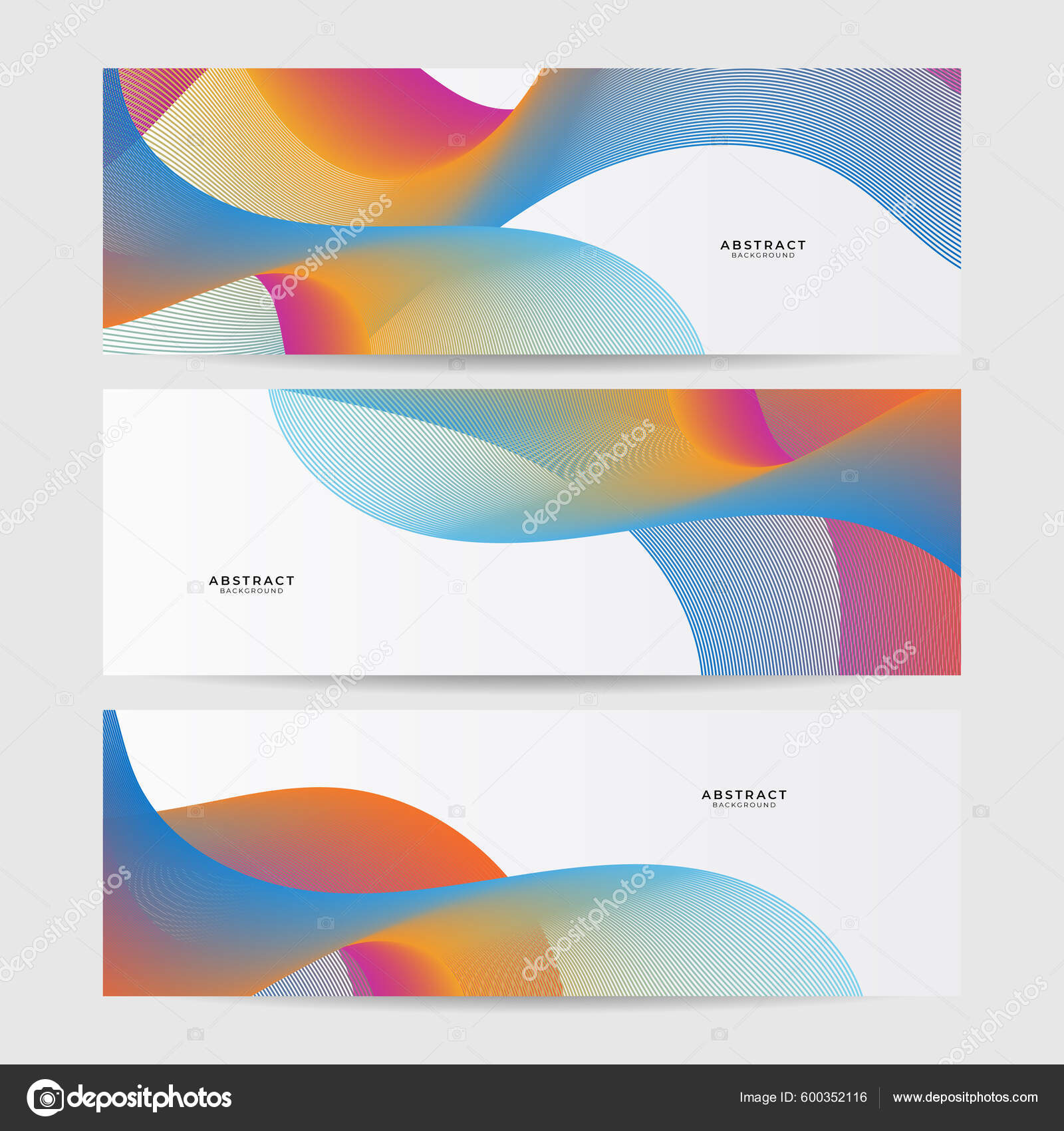 Set Abstract Wave Flowing Banner Background Design Vector Illustration ...